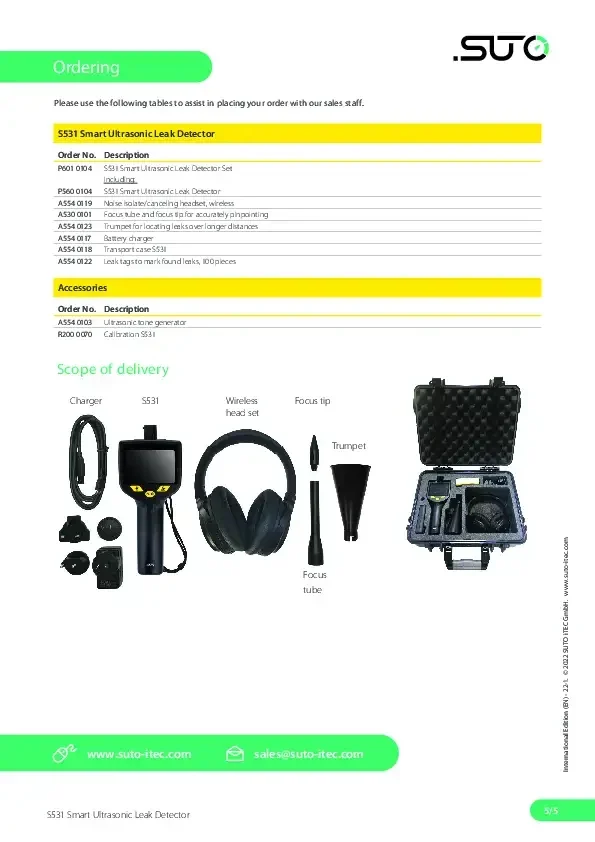 Smart Ultrasonic Leak Detector Eco Version | Solusi Ideal - Suto